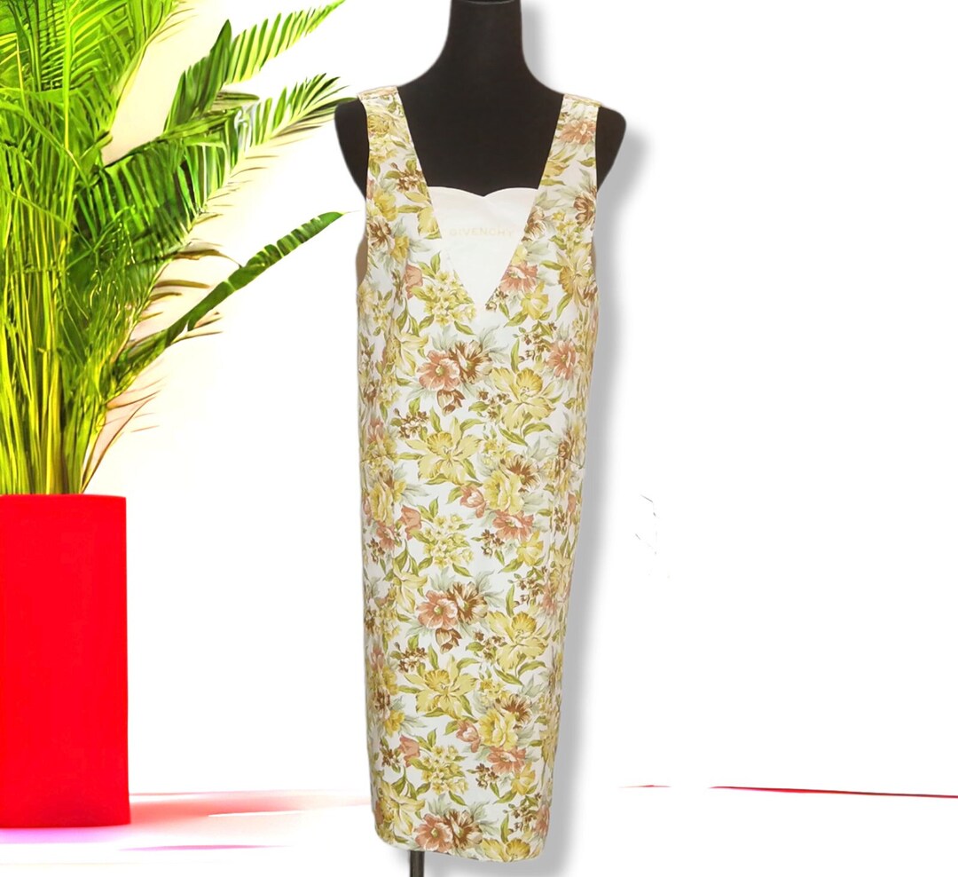 Vintage Givenchy Apron Dress Floral Pattern. Aprons With Pockets - Etsy