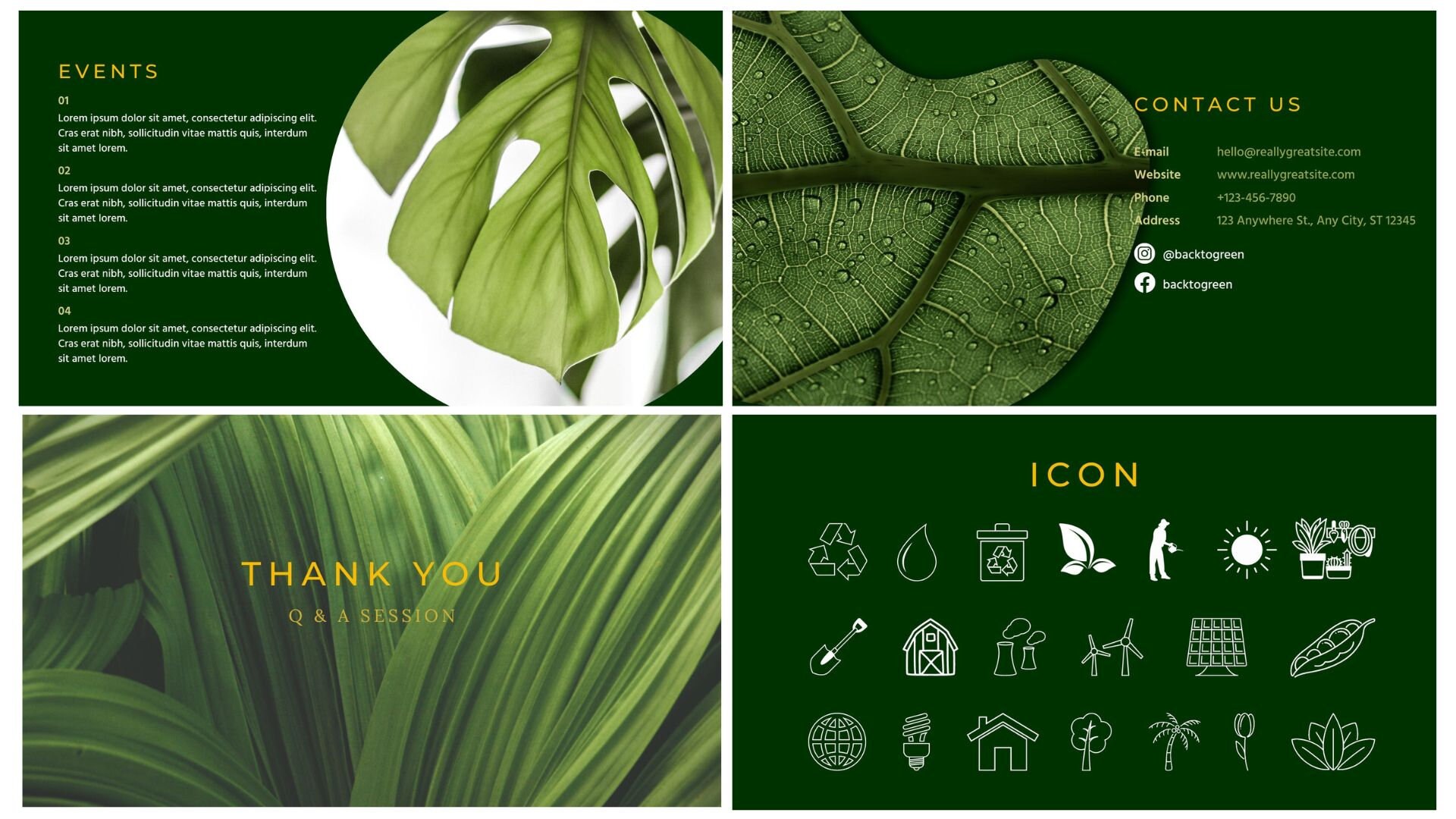 Back to Green Business Presentation Template - Etsy