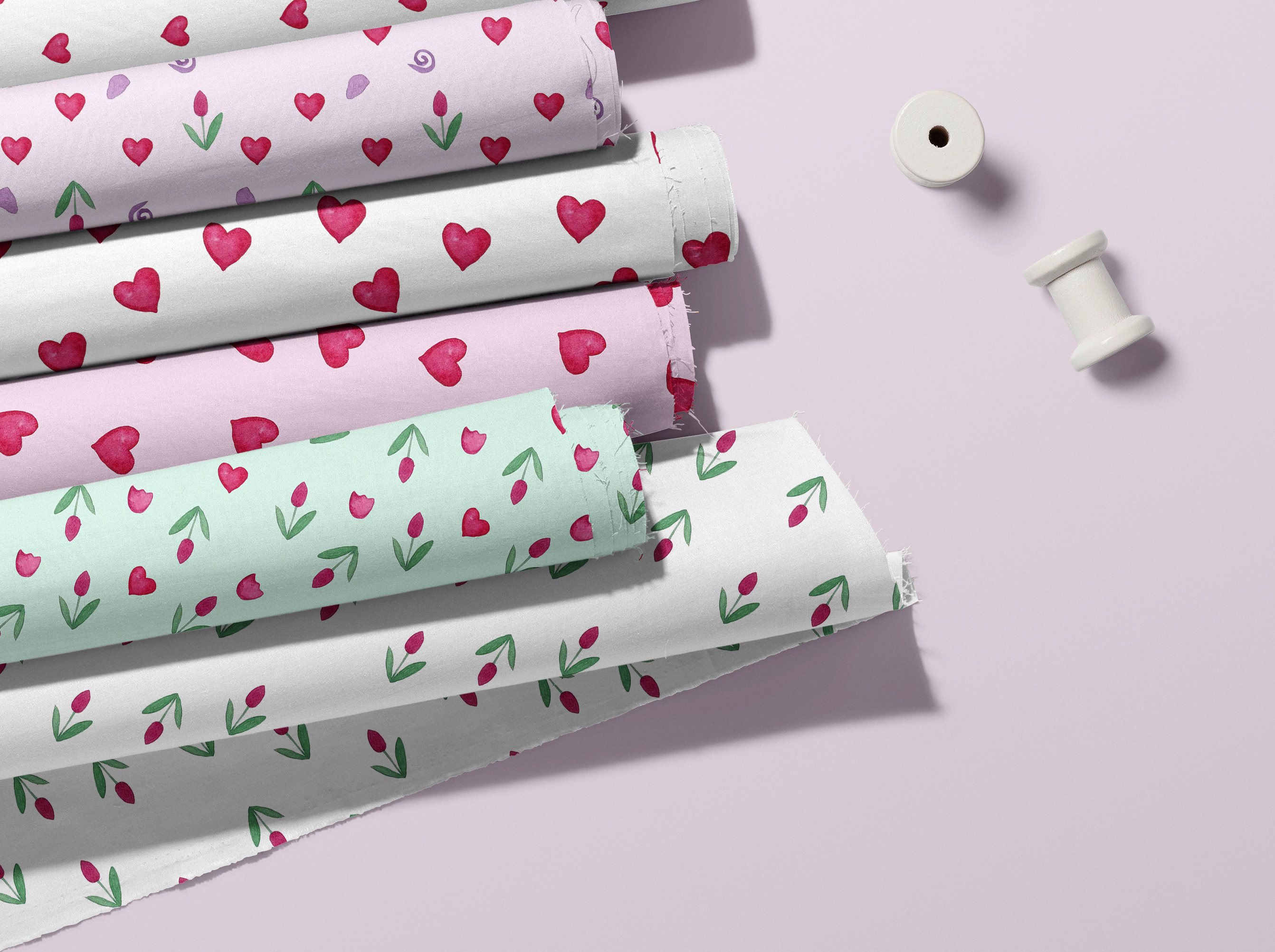 Cute Hearts Digital Paper - Watercolor Scrapbook Papers - Seamless ...