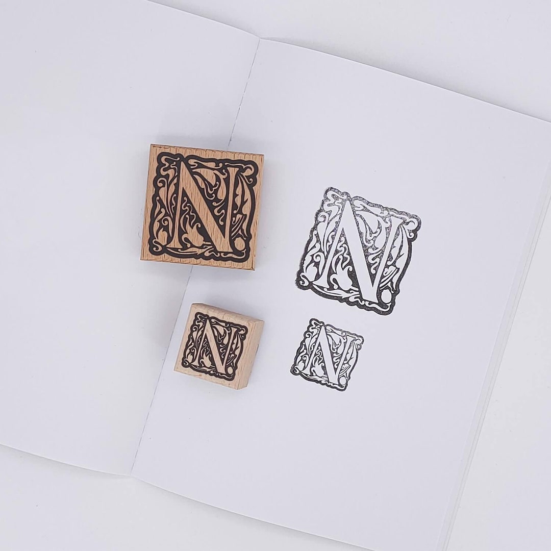 Monogram Ex Libris Stamp | Engraved Letter Custom Book Stamp ...