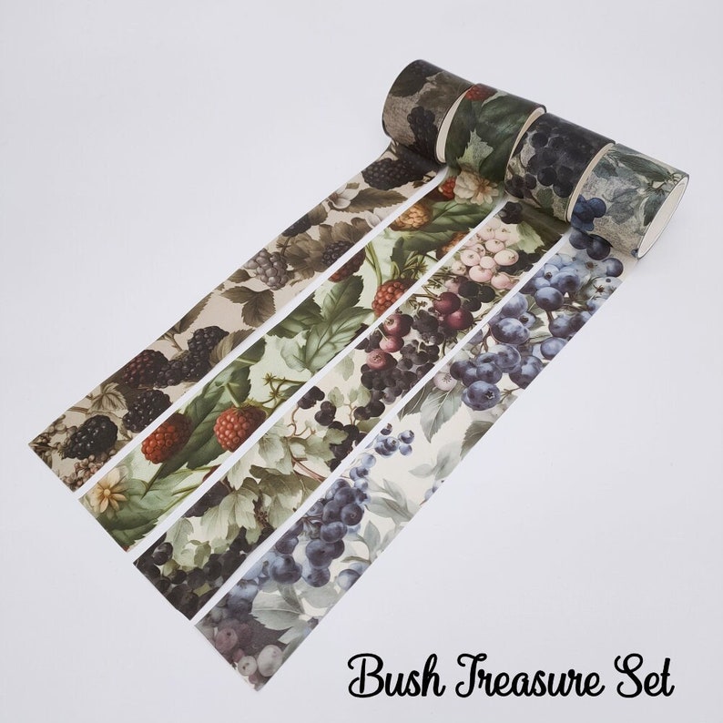 Berry Washi Tape Set | Fall Washi Tape Lot | Wide Washi Tape Autumn ...