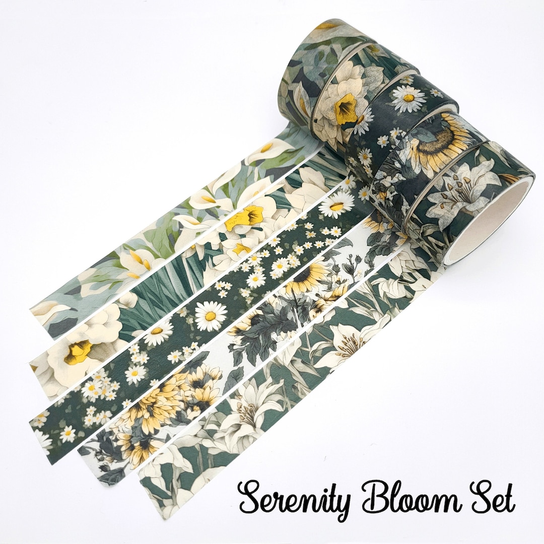 Floral Washi Tape Set | Flower Retro Washi Tape Lot for Wedding ...