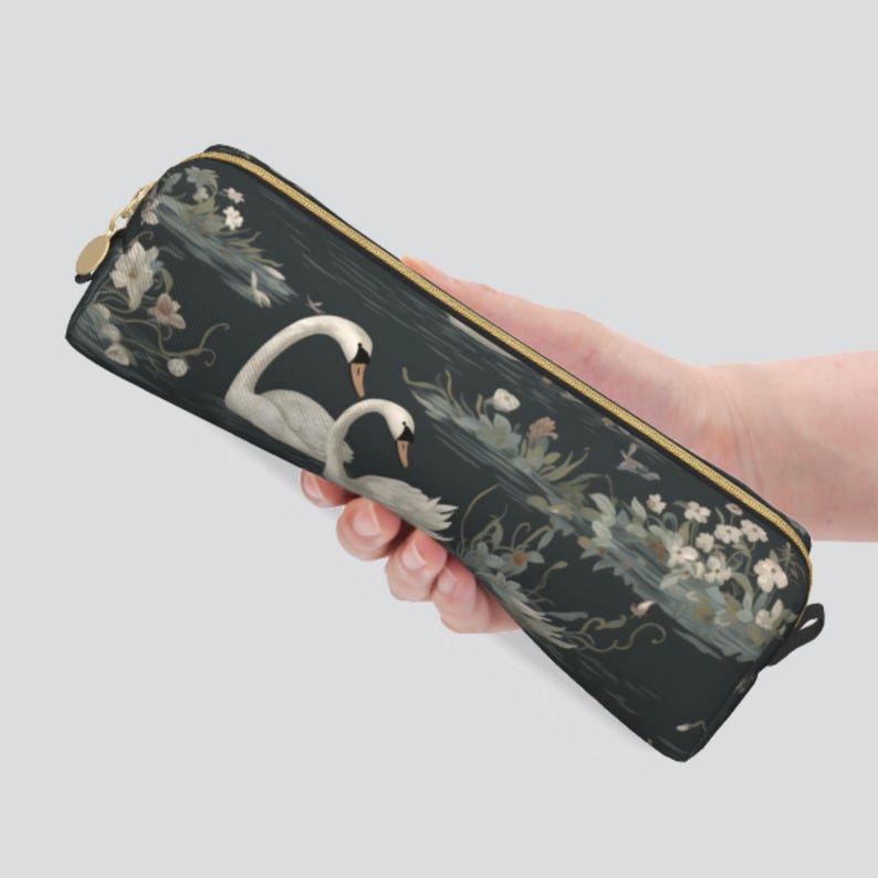 Swan Aesthetic Pencil Case | Vegan Leather Pen Case | Large Pencil ...