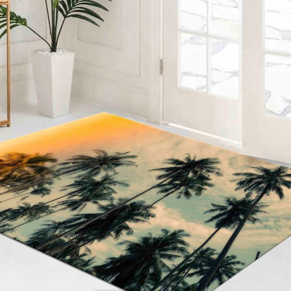 Palm Tree Rug - Etsy