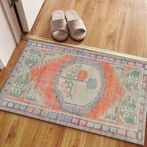 Boho Floral Pattern Rug, Boho Rug, Minimal Rugs, Persian Design Rug ...