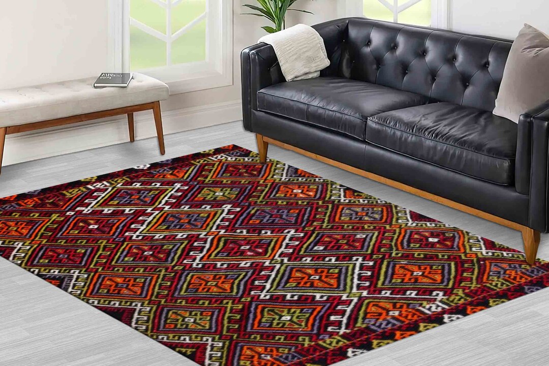 Colorful Kilim Pattern Rug, Kilim Design Rugs, Geometric Pattern Rugs ...
