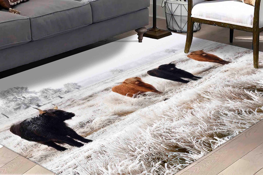 Saloon Rug, Entry Rug, Nursery Rug, Gift Rug, Animal Rug, Cow Photo Rug ...