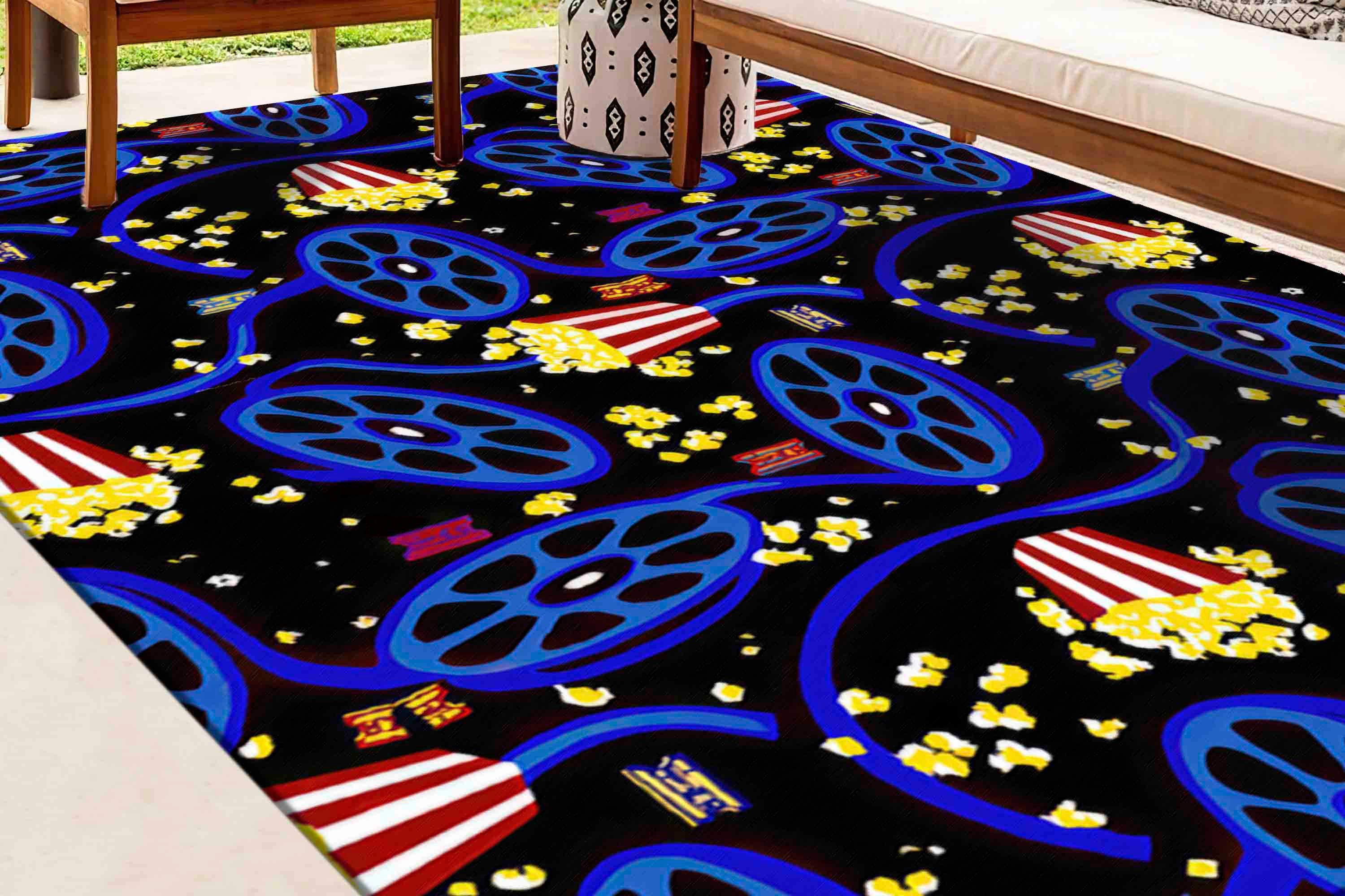 Movie Room Rug, Arcade Cinema Design, Easy Clean Custom Rug - Etsy