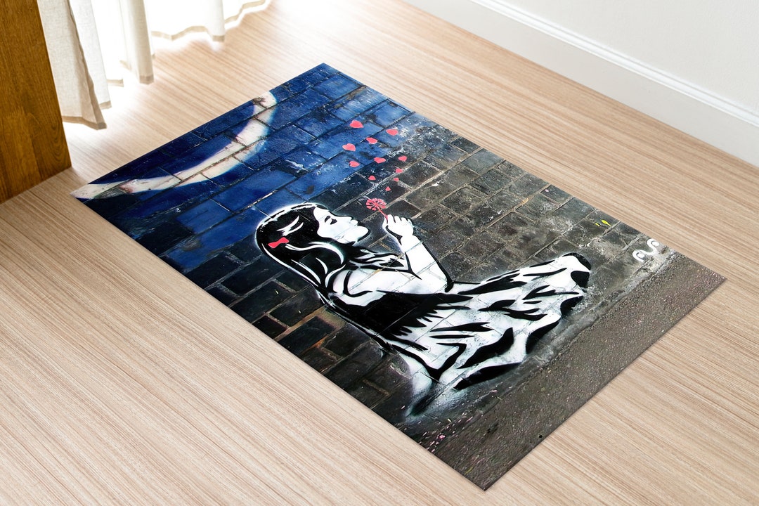 Office Rug, Wall Hanging Rug, Custom Rug, Gift for Her, Banksy Rugs ...