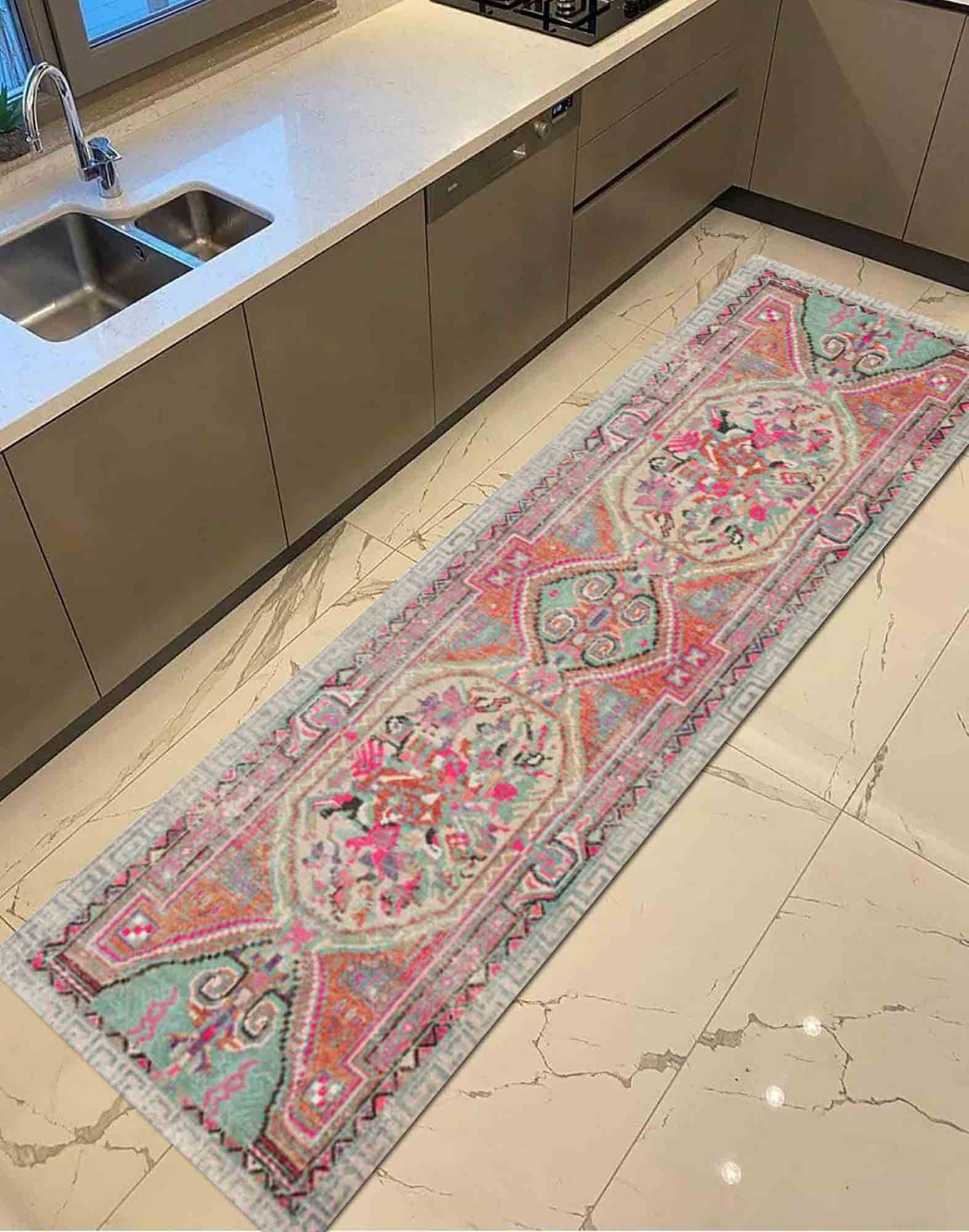 Rose Pattern Rug Ethnic Pattern Rug Green Rug Colorful - Etsy