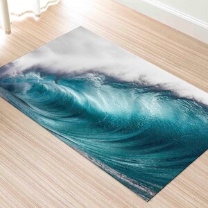 Water Wave Rugs, Ocean Rugs, Blue Rug, Landscape Rugs, Step Rug, Non ...