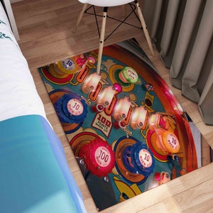 Pinball Playfield Rug, Pinball Lover Rug, Game Room Rug, Modern Rug ...