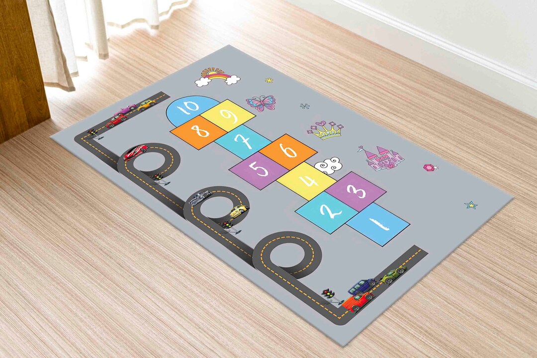 Hopscotch Rug, Boy Room Rugs, Play Rug, Children Rug, Luxury Rug, 3D ...