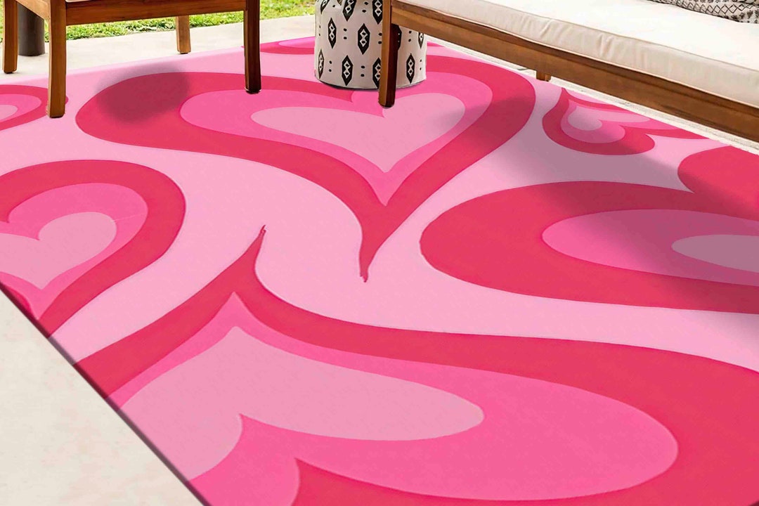 Pink Girl Room Rugs, Heart Rugs, Girl Room Rugs, Kids Rug, Gift for Him ...