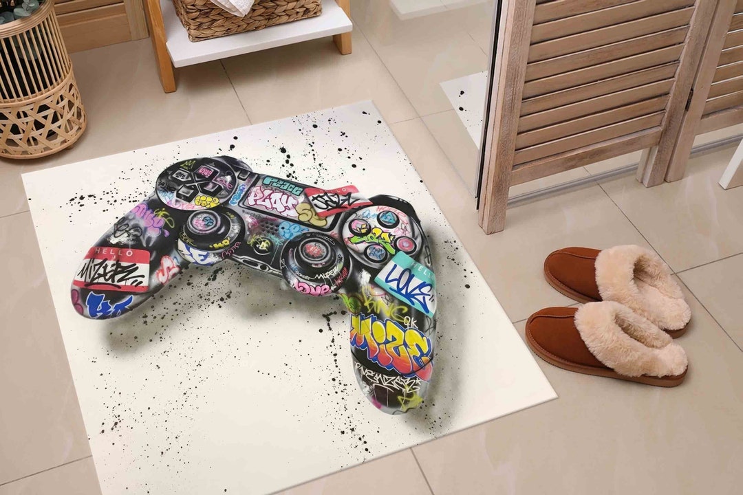 Graffiti Game Console Rugs, Play Room Rugs, Game Room Rugs, Graffiti ...