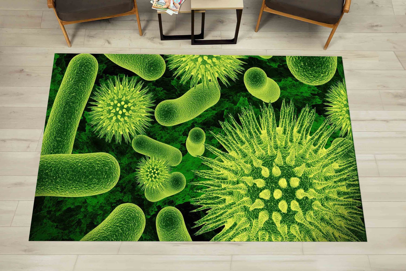 Microscopic Bacteria Rug, Green Rugs, Trendy Rug, Modern Rugs, Customs ...