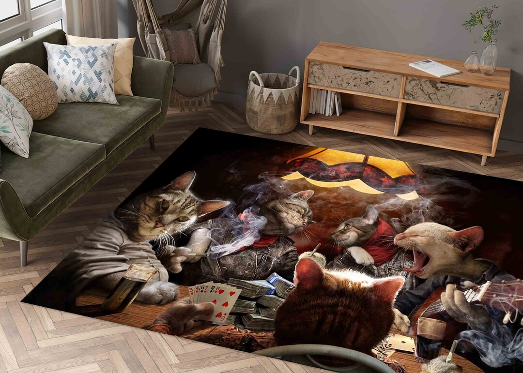 Entryway Rug, Wedding Rug, Large Rug, Non Slip Rug, Modern Rugs, Cats ...