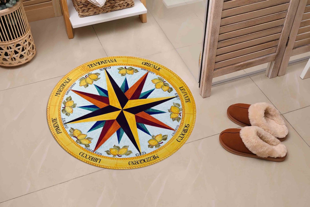 Compass Rugs, Compass Round Rug, Yacht Rug, Modern Rugs, Saloon Rug ...