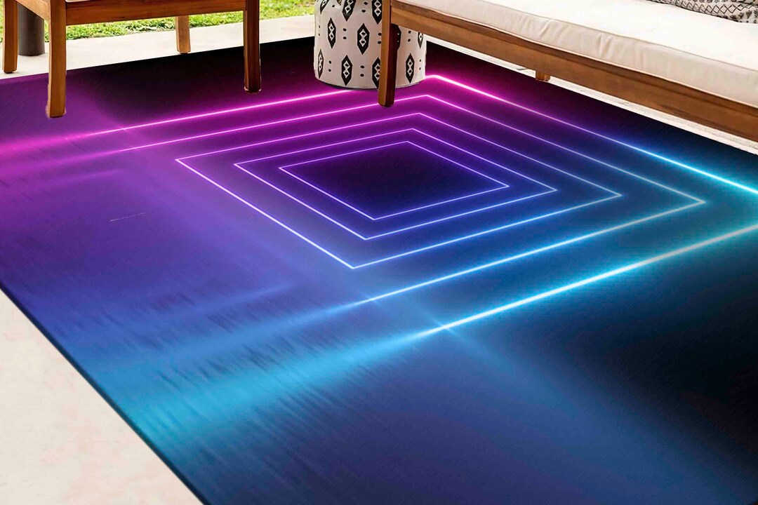 Neon Light Rugs, Light Bridge Rugs, Light Portal Rug, Modern Rugs, Girl ...