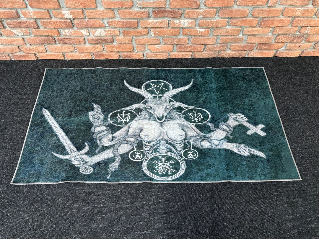 Satanic Demon Rugs, Black Rugs, Satanic Rug, Modern Rug, Salon Decor ...