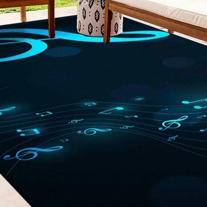 Treble Clef Rug, Girl Room Rug, Bedroom Rug, Music Room Rug, Non-slip ...