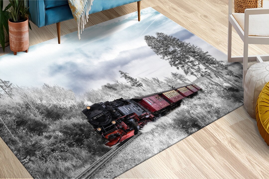 Farmhouse Rug, 3D Printed Rug, Kitchen Rug, Gift for Her, Landscape Rug ...