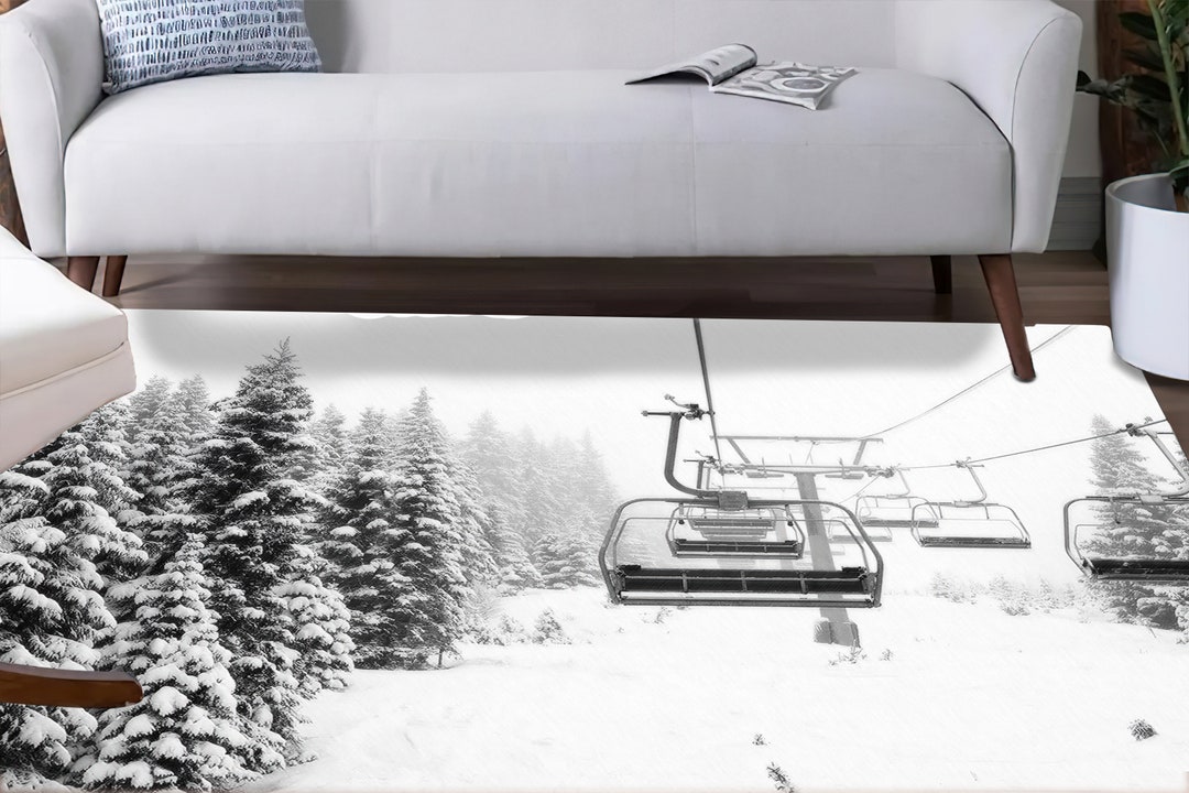 Chenille Rug, 3D Printed Rug, Dining Room Rug, Non Slip Rug, Landscape ...