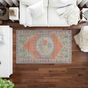Boho Floral Pattern Rug, Boho Rug, Minimal Rugs, Persian Design Rug ...