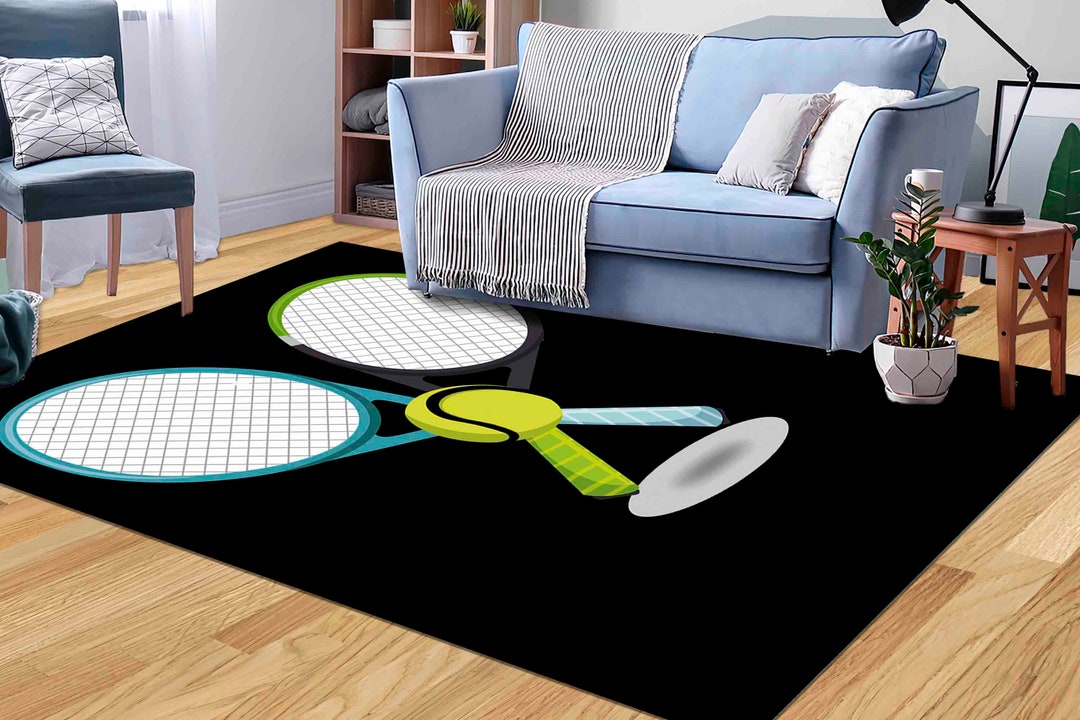 Tennis Rocket Rug, Tennis Life Lessons Rug, Tennis Lover Gift Rug ...