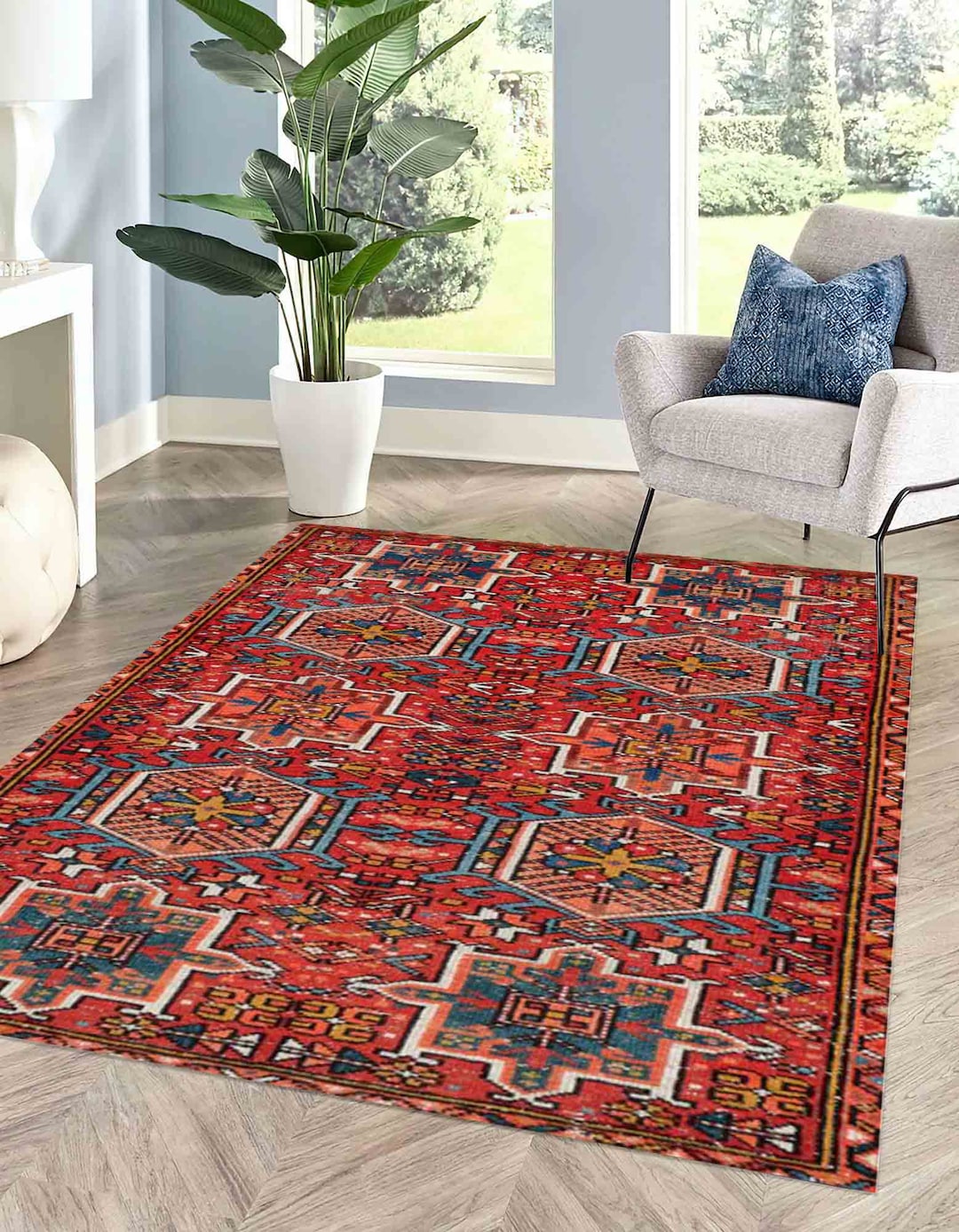 Red Kilim Pattern Rugs, Red Rugs, Aztec Rug, Antique Style Rugs ...