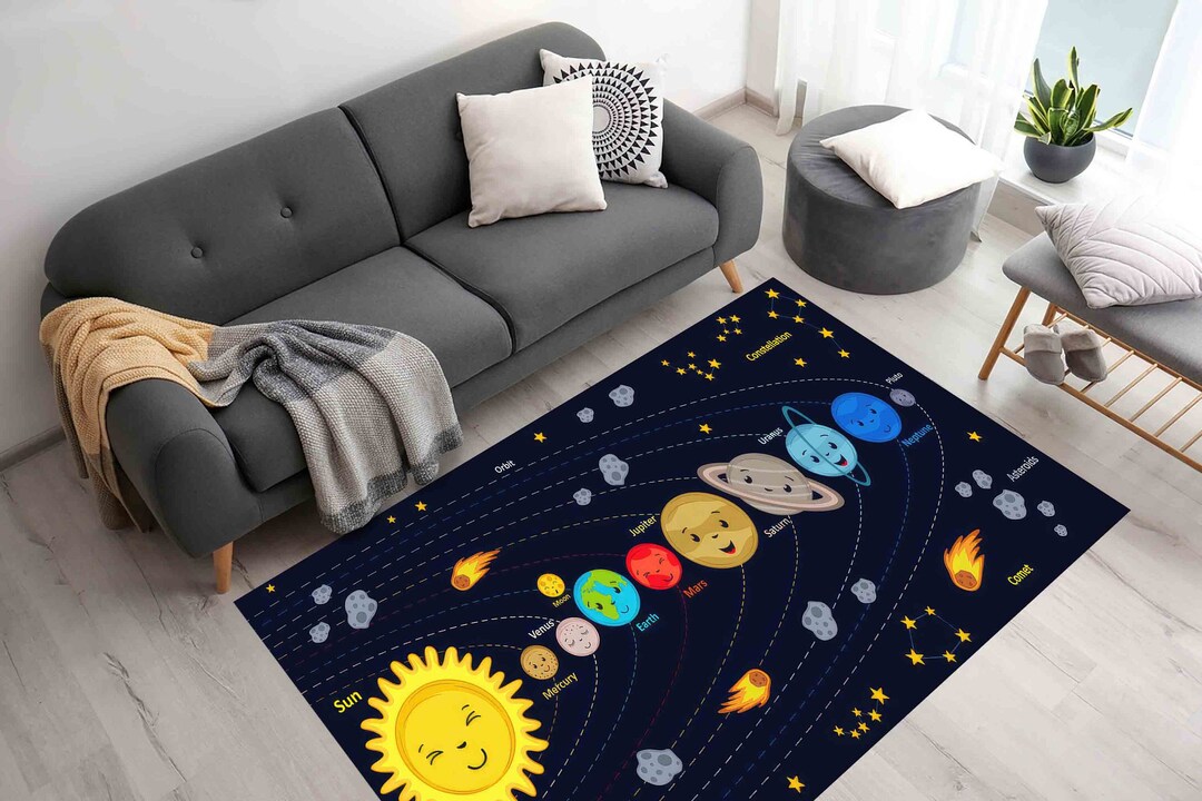 Space Planet Rugs, Educational Rugs, Space Rug, Kids Room Rug, Car Mat ...
