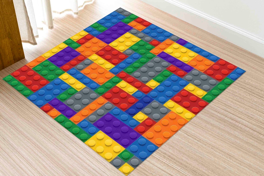 Colorful Building Blocks Rug, Girl Room Rugs, Boy Room Rugs, Children ...