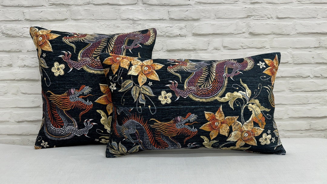 Asian Dragon Pattern Printed Pillow, Chinese Dragon Pillow Case ...