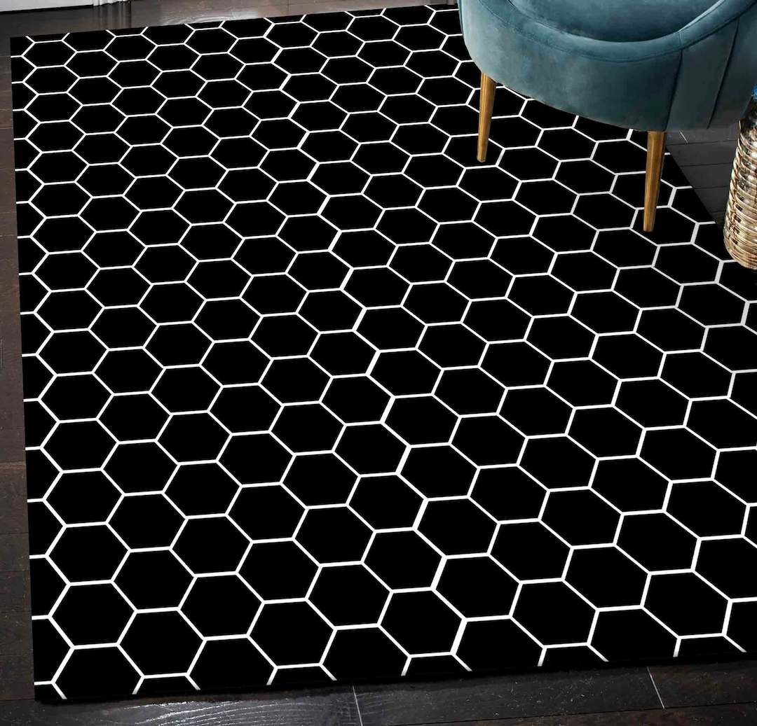 Bee Honeycomb Pattern Rug, Geometric Pattern Rugs, Trendy Rugs, Modern ...