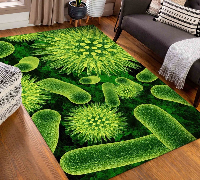 Microscopic Bacteria Rug, Green Rugs, Trendy Rug, Modern Rugs, Customs ...