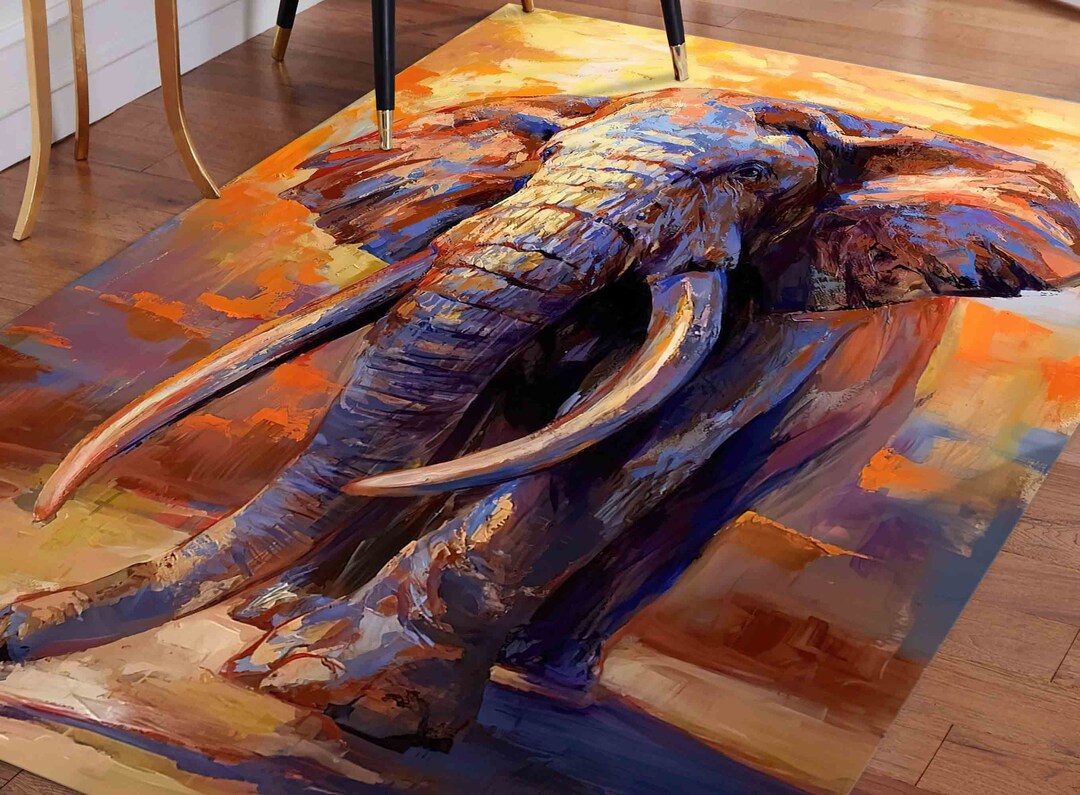 Front Door Rug, Thick Rug, 3D Printeds Rug, Housewarming Gift, Elephant ...