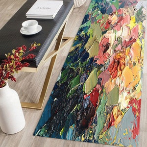 Abstract Colorful Flower Rugs, Acrylic Rugs, Colorful Abstract Rugs ...