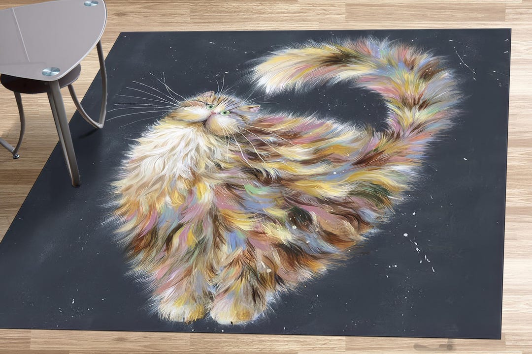 Abstract Cat Rugs, Cute Cat Rugs, Cat Lover Rug, Lounge Rug,art Rug ...