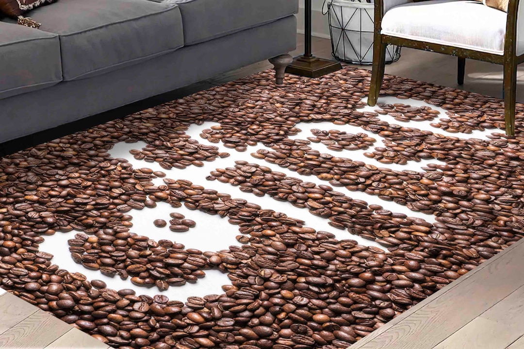 Coffee Rug, Coffee Lover Gift Rugs, Brown Rug, Modern Rug, Wall Hanging ...