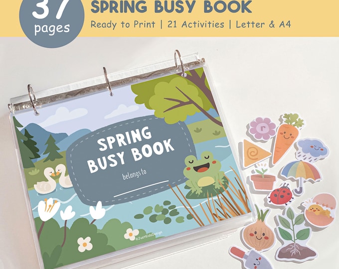 Spring Busy Book Printable, Quiet Book, Toddler Busy Books Activity ...