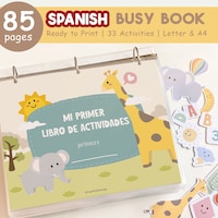 Spanish Busy Book Printable, Spanish Toddler Learning Binder, Spanish ...