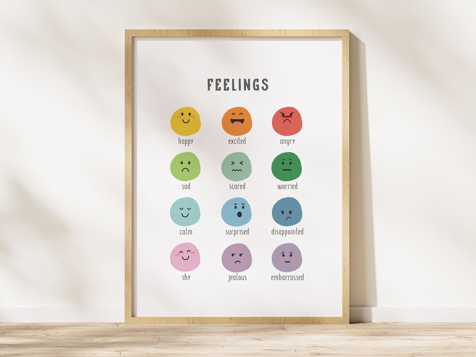 Set of 6 Feelings Poster, Classroom Decor, Montessori Homeschool Decor ...
