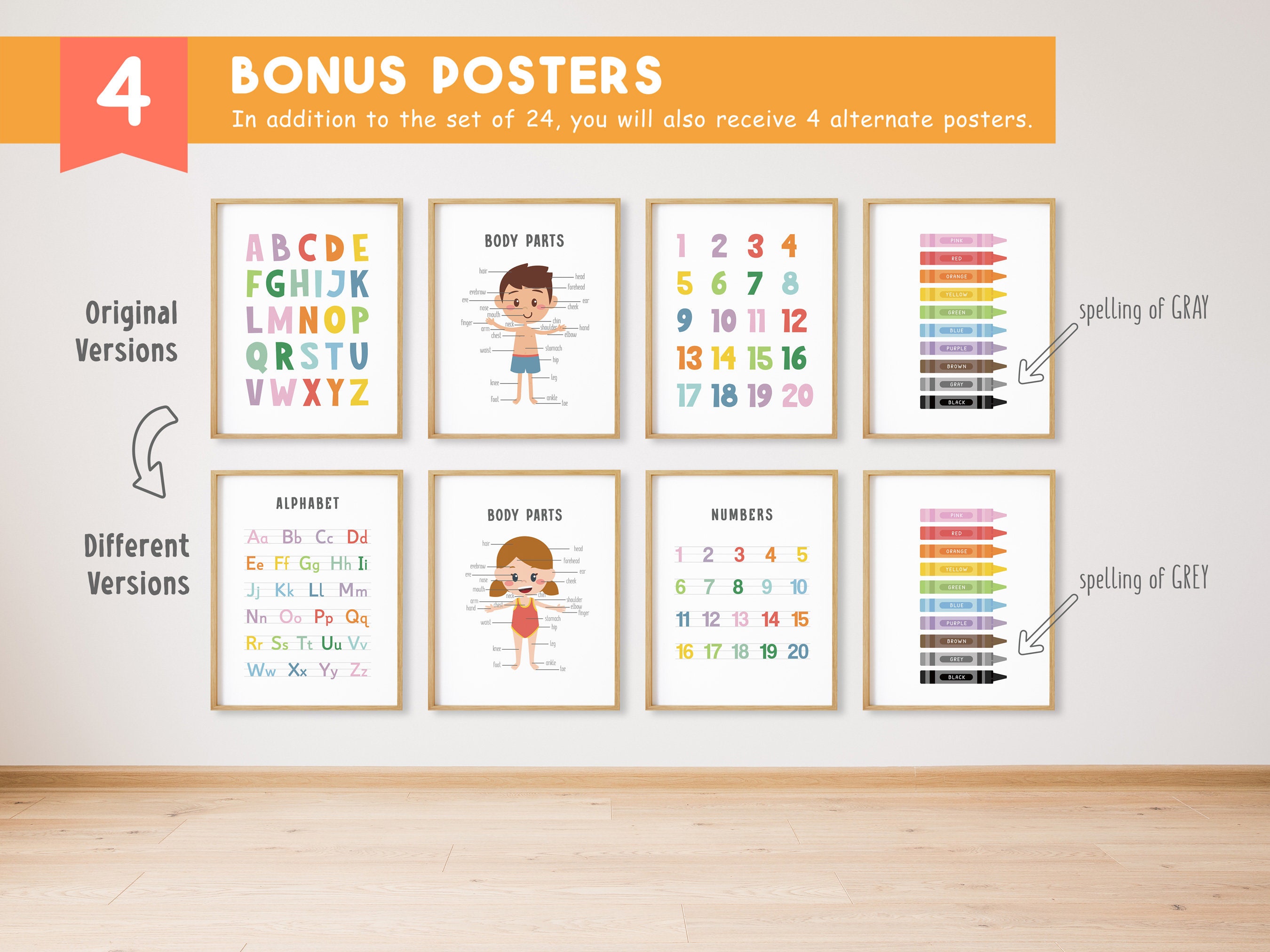 Set of 24 Educational Posters, Montessori Classroom Decor, Homeschool ...
