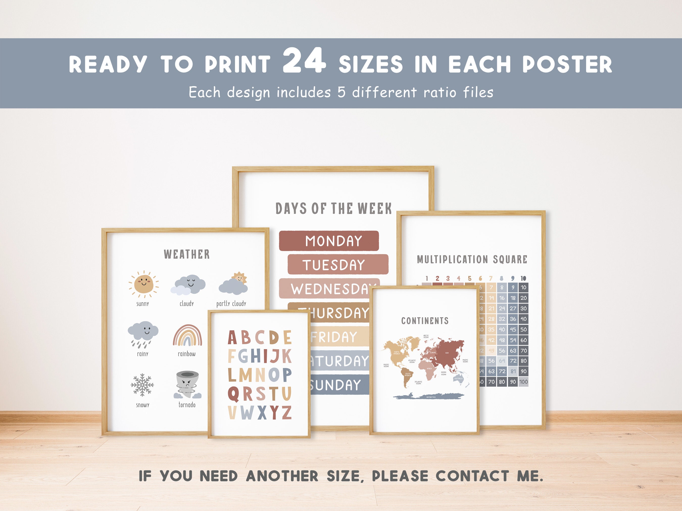 Set of 30 Educational Posters Homeschool Printable Neutral - Etsy