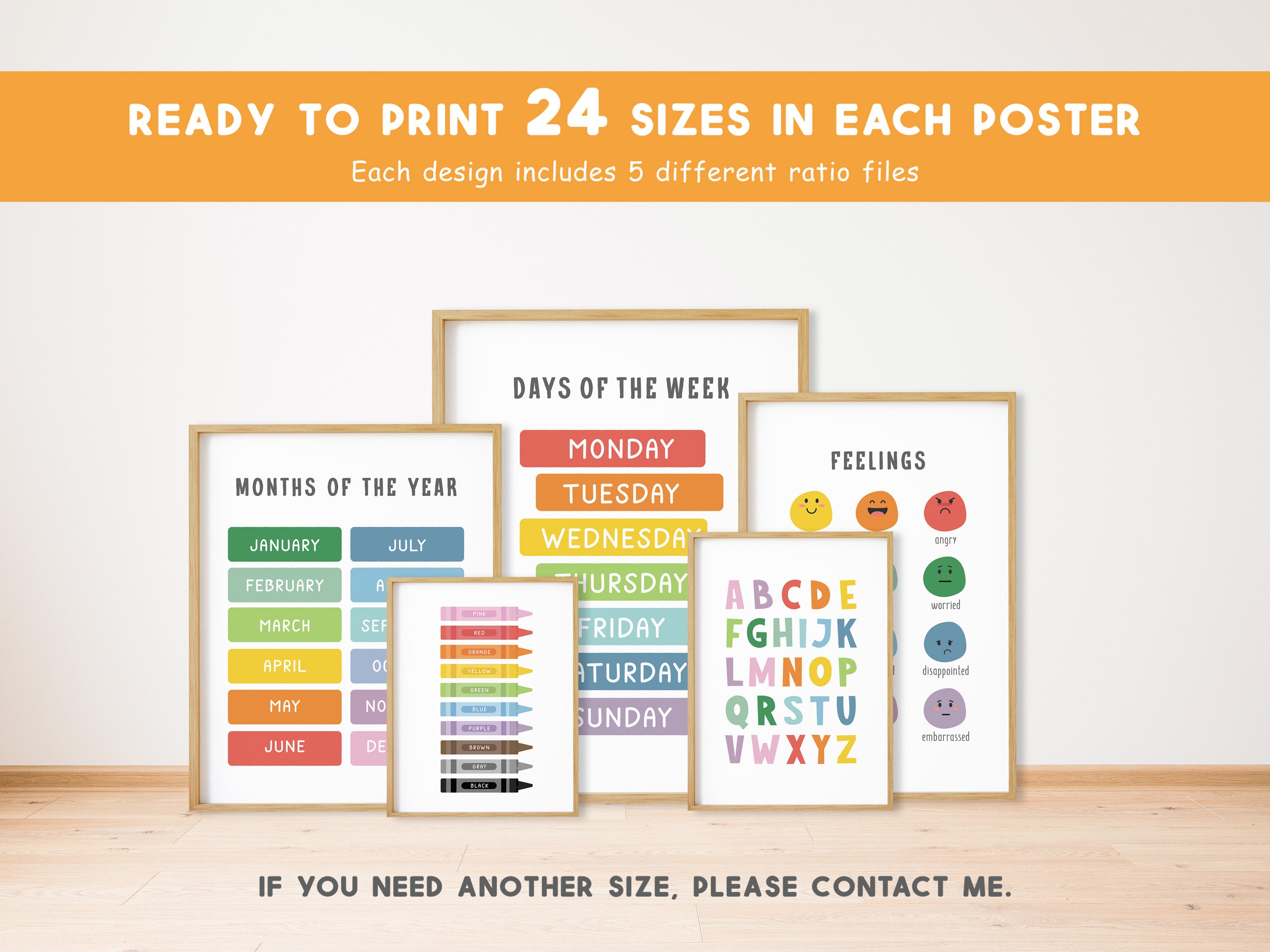 Set of 8 Educational Posters Montessori Classroom Decor - Etsy