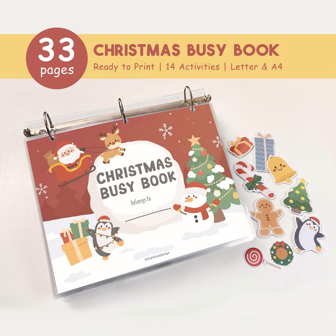 Christmas Busy Book Printable, Christmas Countdown, Christmas Activity ...