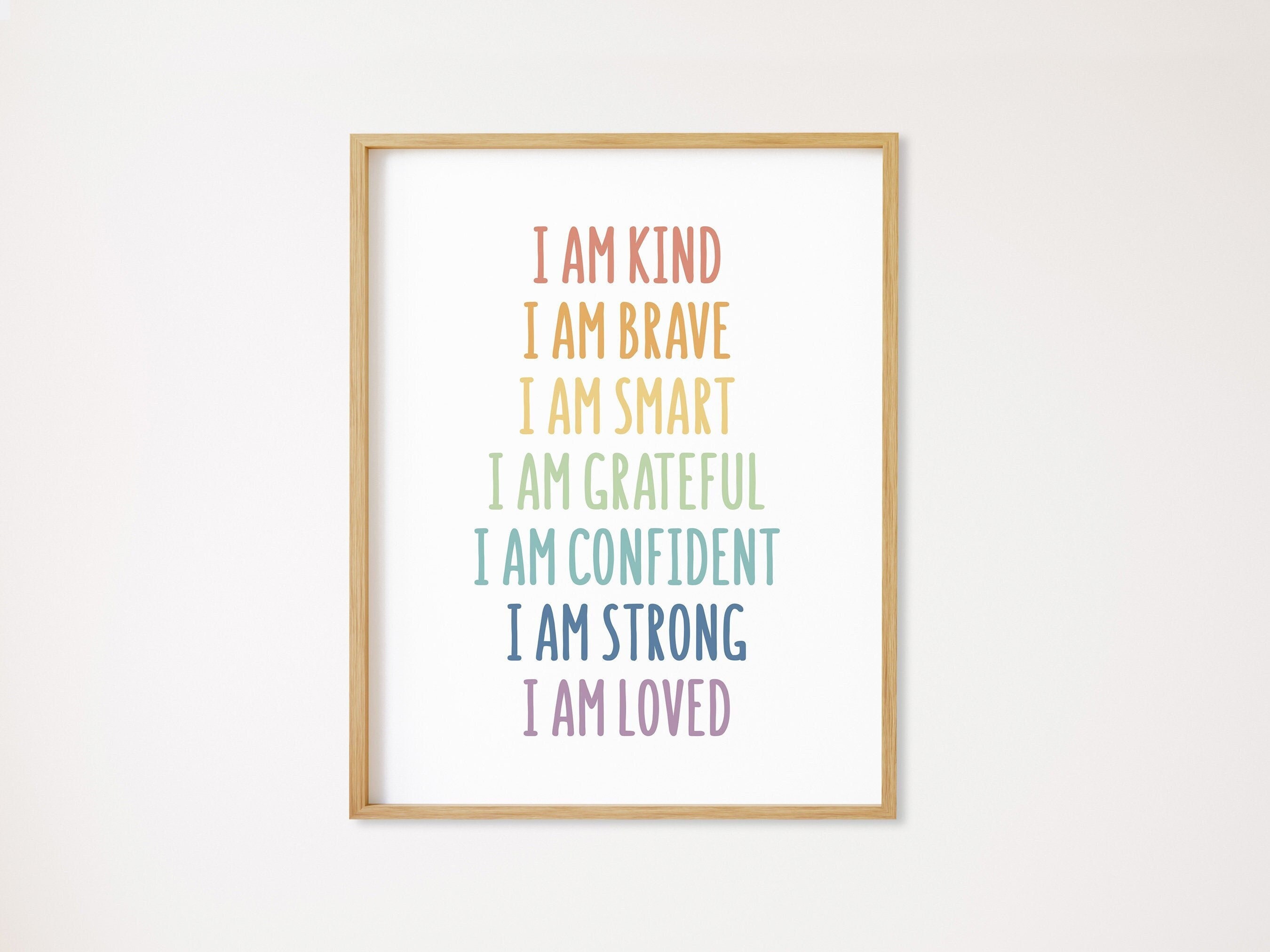 Affirmations for Kids, Homeschool Decor, Classroom Posters, Rainbow ...