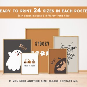 Set of 12 Halloween Prints, Halloween Posters, Cute Ghost Print, Spooky ...