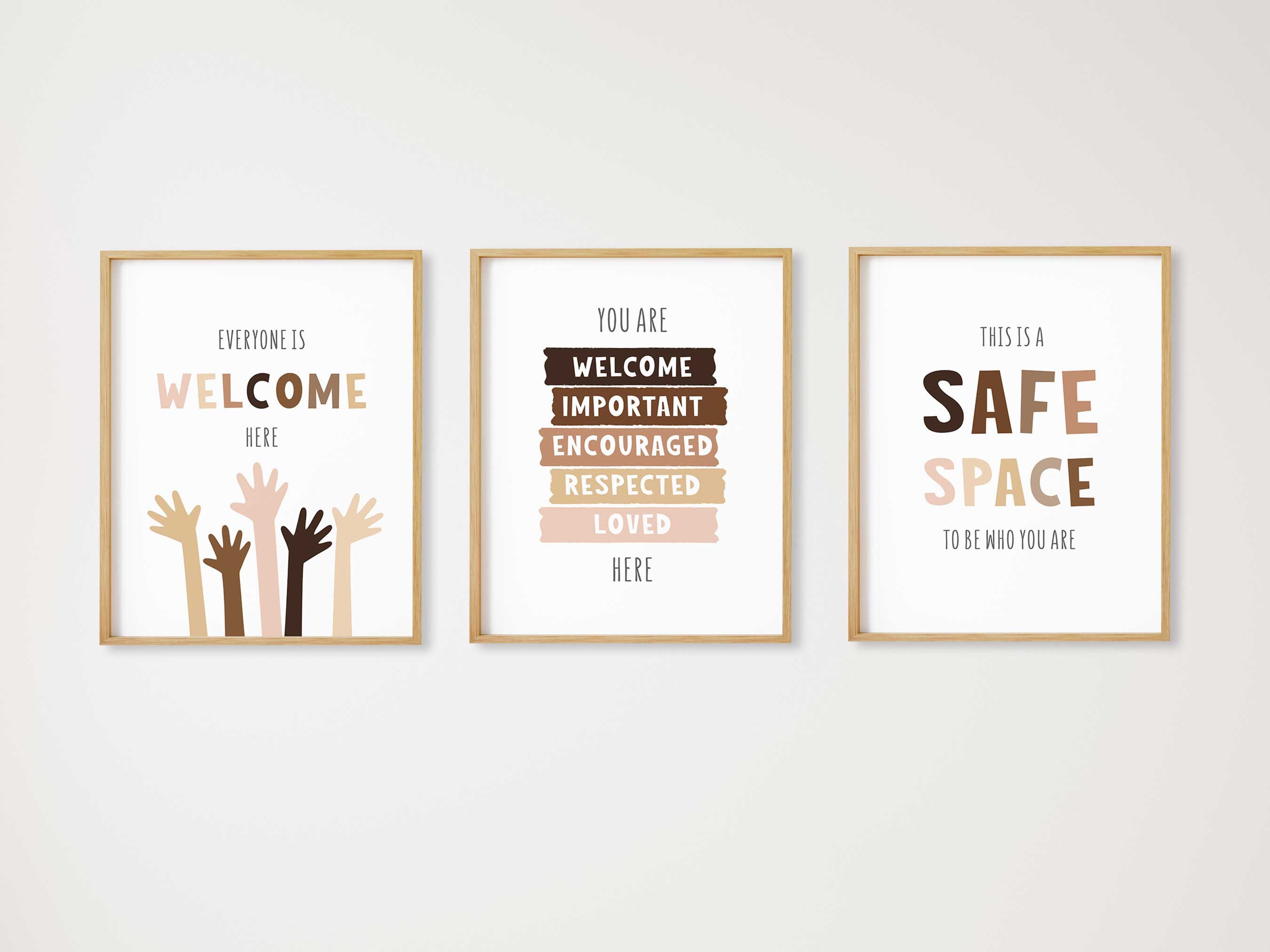 6 Inclusion Prints, Inclusive Classroom Decor, Inclusive Wall Art, Safe ...
