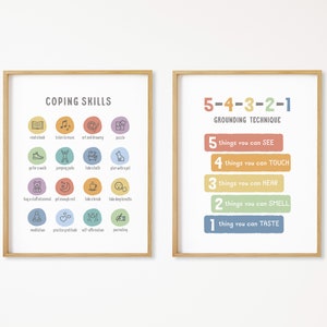 Set of 6 Feelings Poster, Emotions Chart, Montessori Homeschool Decor ...